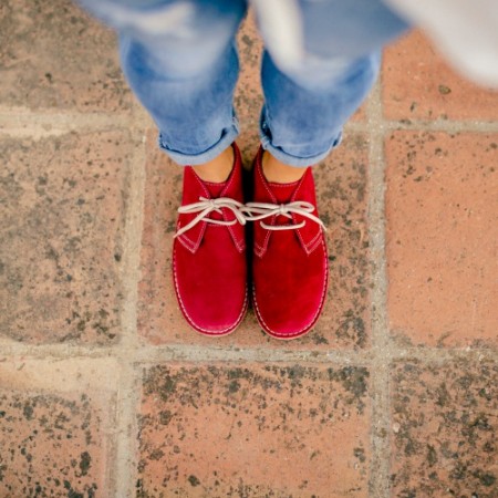 Red desert boots for women. Authentic high quality boots