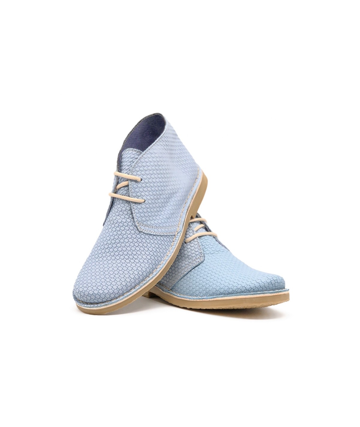 Light blue desert boots for men, from the Gomera collection.