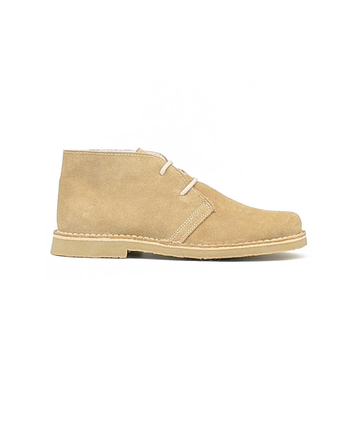 Desert boots in beige color with shearling lining in women's sizes